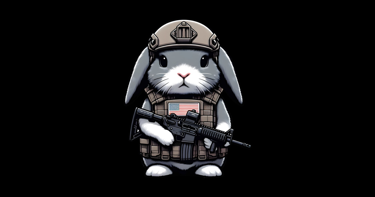 Tactical Rabbit - Rabbit - Sticker | TeePublic