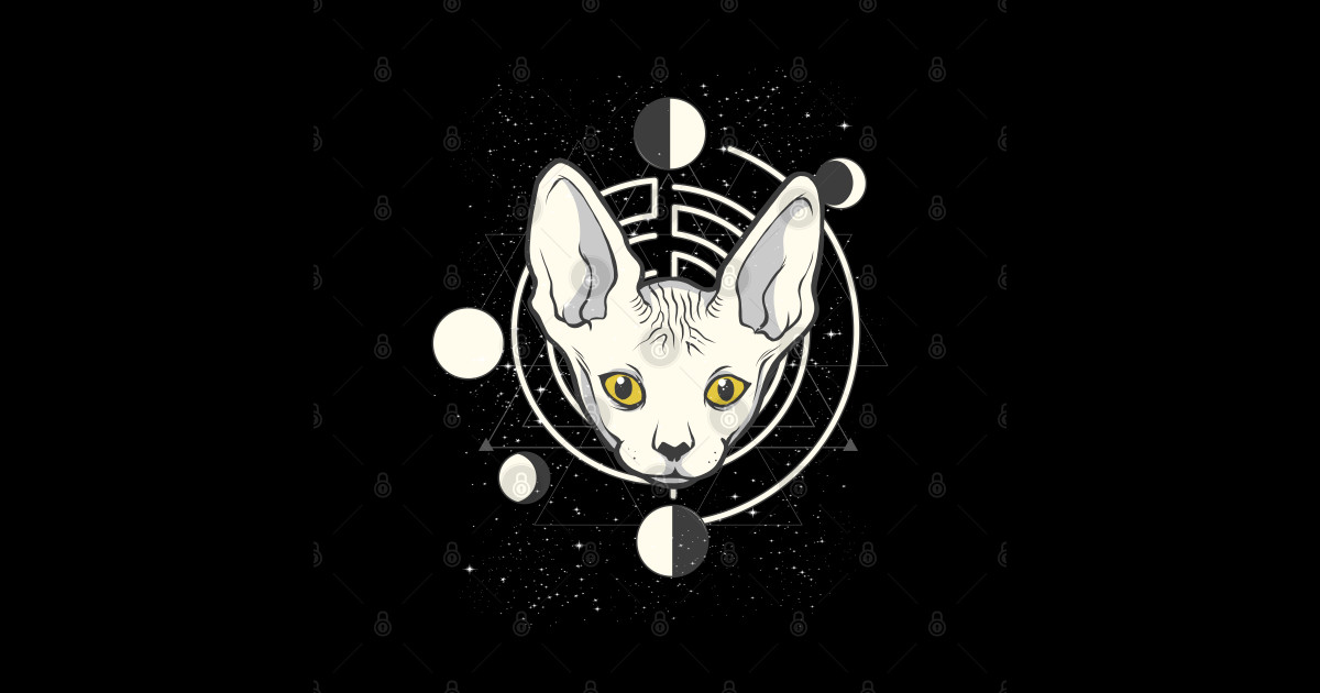 Space Sphinx Cat - Cats - Sticker | TeePublic
