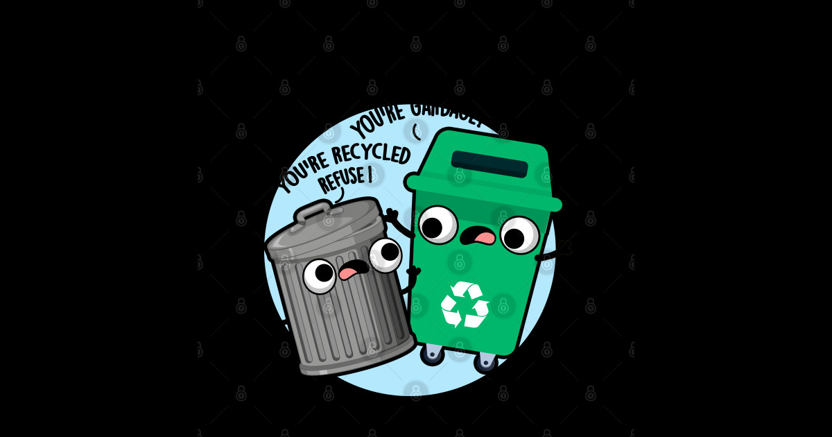 Trash Talk Funny Garbage Bin Pun - Trashpun - Sticker | TeePublic