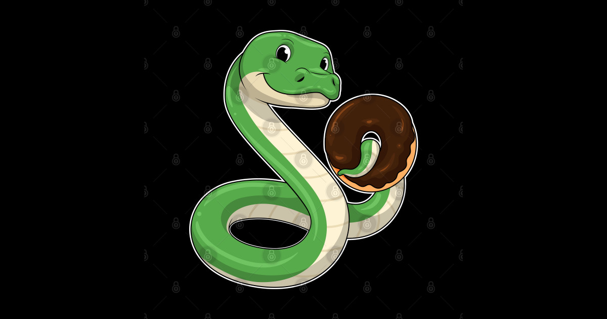 Snake with Donut - Snakes - Sticker | TeePublic