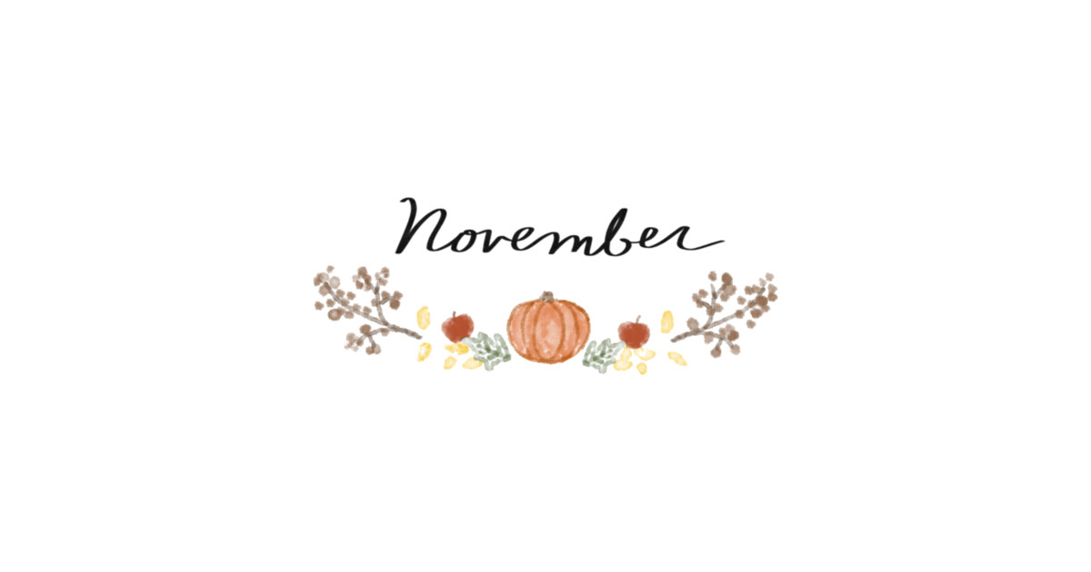 november harvest month border - November Month Harvest Watercolor Borde ...