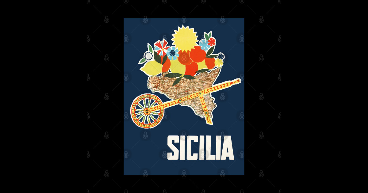 Estate in Sicilia, Travel Poster - Travel - Sticker | TeePublic