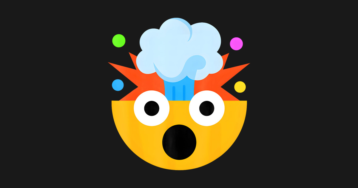 Emoticon Shocked Face With Exploding Head - Funny Emoticon Face - T ...