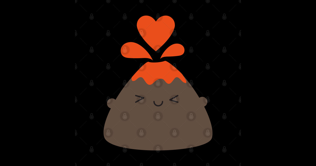 I Lava You Kawaii Volcano - Kawaii Volcano - Sticker | TeePublic