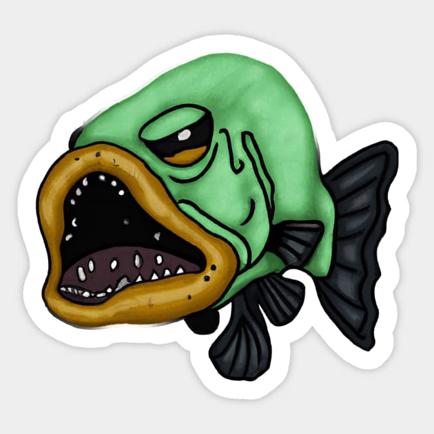 Cute Bass Drawing - Bass - Sticker | TeePublic