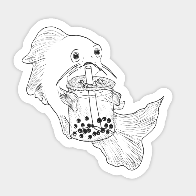 Boba Fish -- pearl milk tea, cafe worker, hipster culture - Boba ...