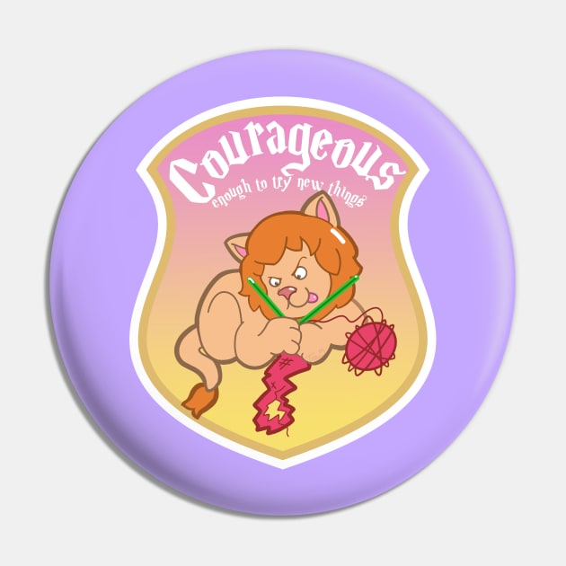 Kawaii Magic School Courage Crest - Wizard - Pin | TeePublic