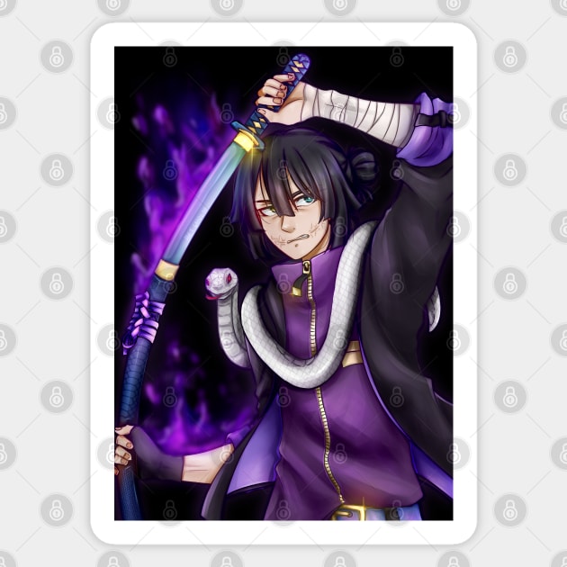 Kimetsu No Yaiba - Iguro Obanai - Anetgarol - Sticker | TeePublic