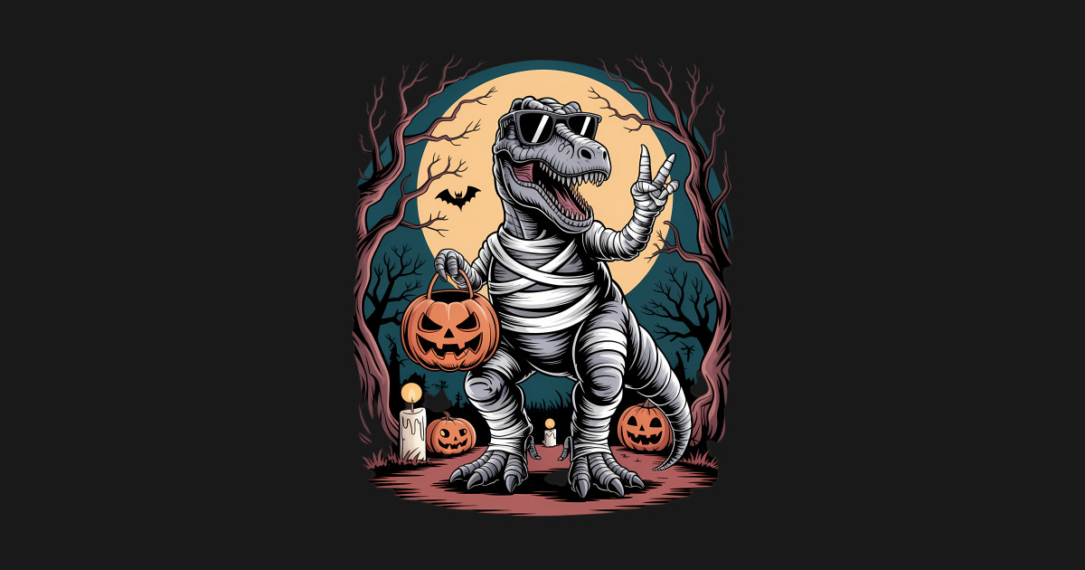 T-Rex Halloween Mummy Costume Pumkin Rock and Roll - Costume Pumkin - T ...