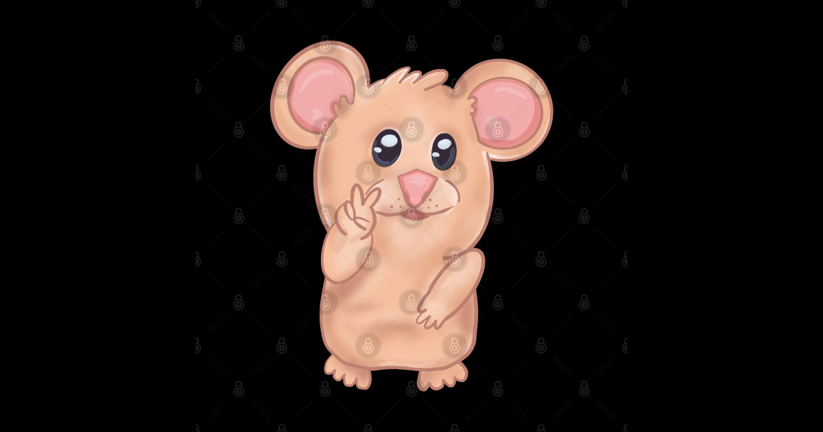 Peace Sign Hamster - Funny Hamster - Sticker | TeePublic