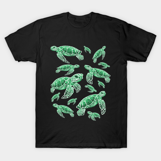 Green Sea Turtles Design - Sea Turtles - T-Shirt | TeePublic