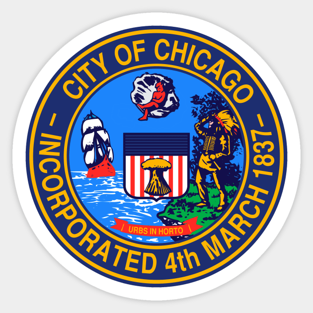 Chicago Seal Decal - Chicago Flag - Sticker | TeePublic