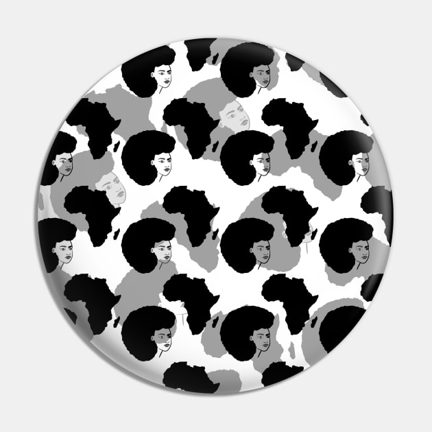 Black faces and Africa map pattern - Black Face Pattern - Pin | TeePublic