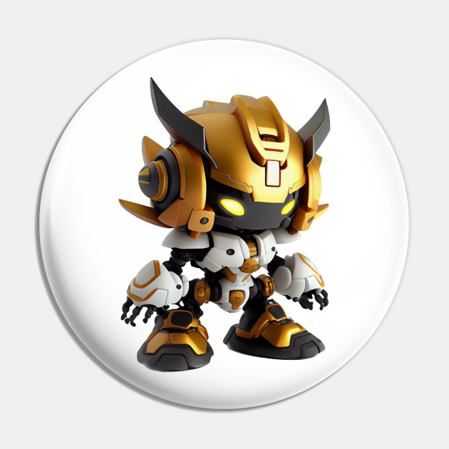 Cute 3D Chibi Mecha | Adorable Mecha V2 - Chibi Mecha - Pin | TeePublic