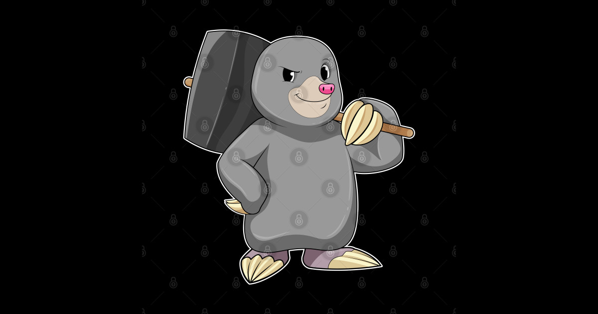 Mole as Handyman with Hammer - Mole - Sticker | TeePublic