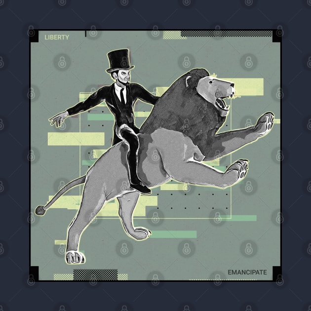 Lincoln X Lion v.2 - Lion - T-Shirt | TeePublic