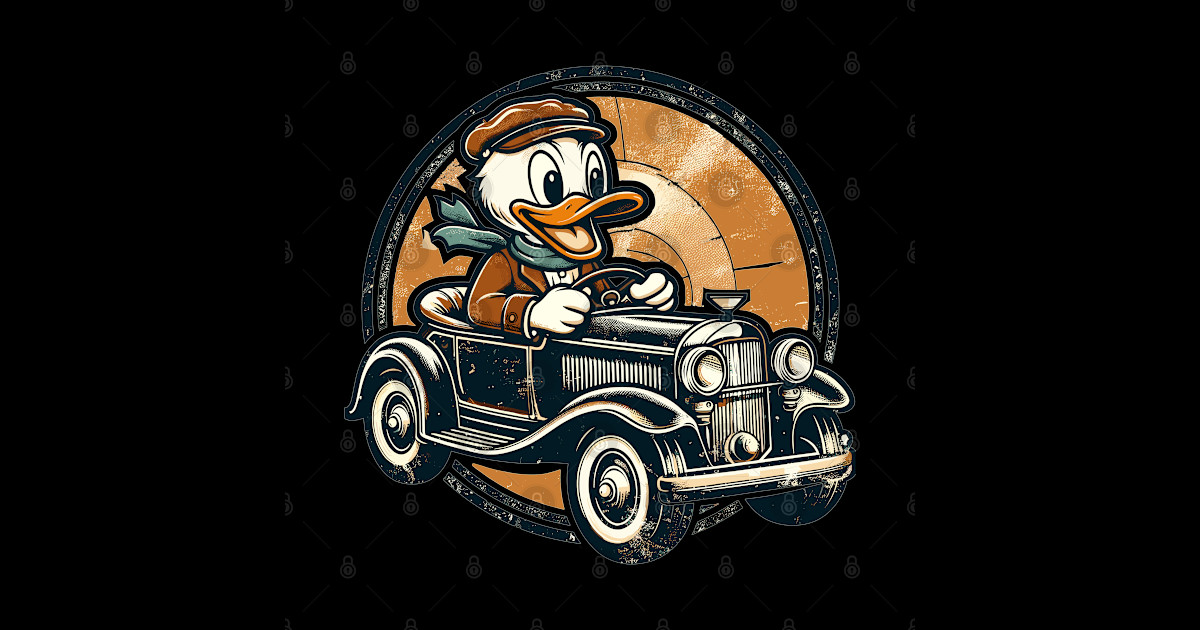 Duck Driving Car - Duck - Sticker | TeePublic