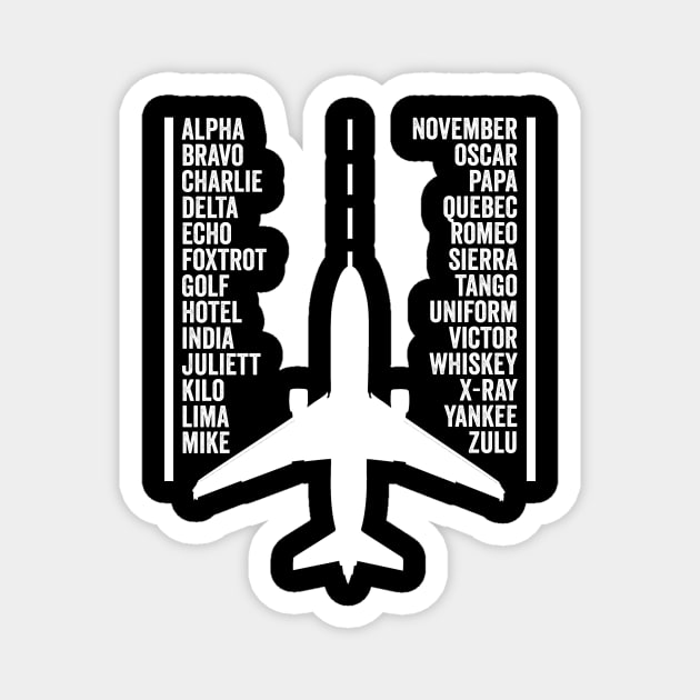 Phonetic Alphabet Pilot Funny Aviation Lover - Aviation Lover - Magnet ...
