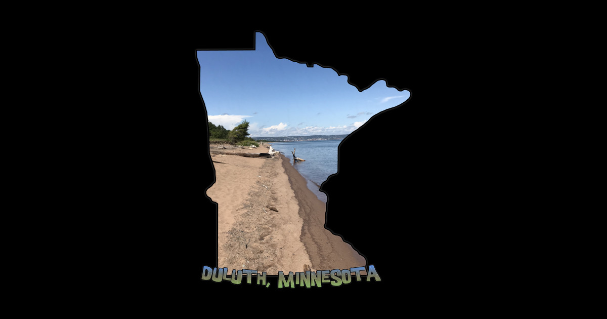 Minnesota State Outline (Duluth and Lake Superior) - Duluth - Sticker ...