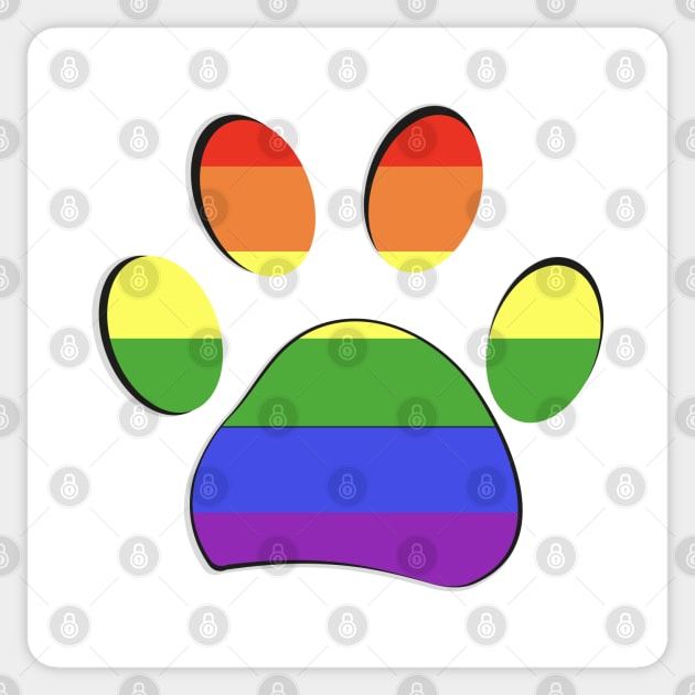 Rainbow pride flag lgbt with black paw print - Rainbow Pride Flag Lgbt ...