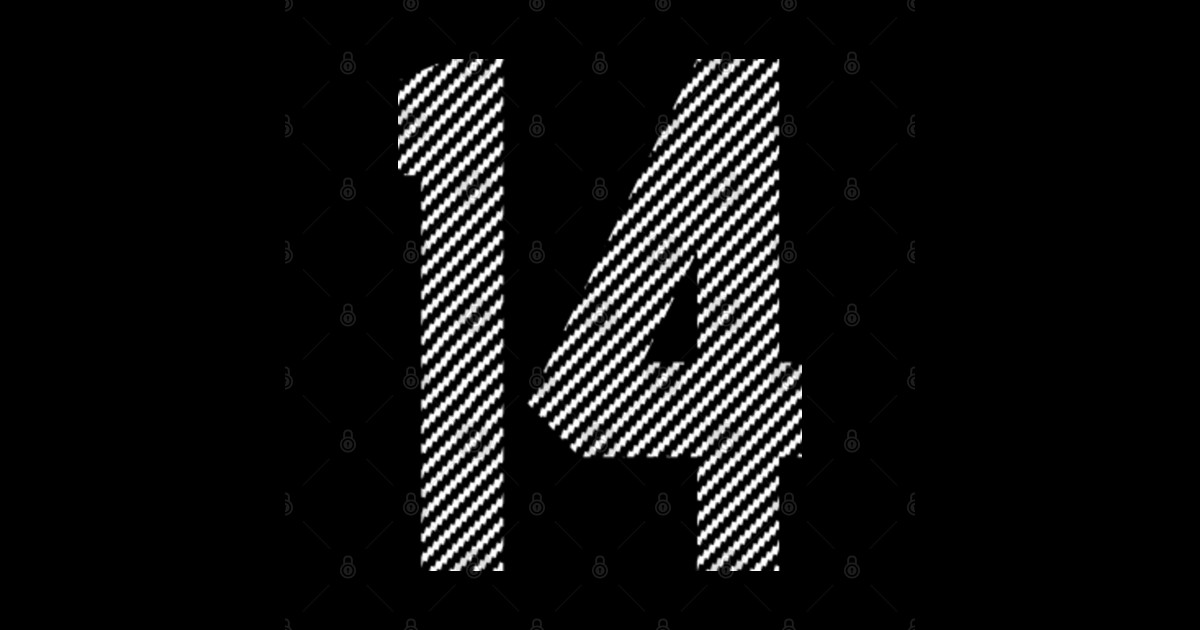Iconic Number 14 - Number 14 - Sticker | TeePublic