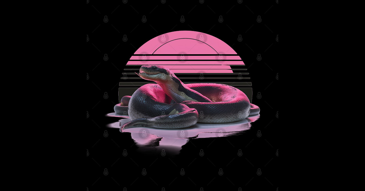 Anaconda in retro sunset - Anaconda - Sticker | TeePublic