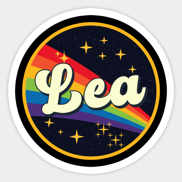 Lea // Rainbow In Space Vintage Style - Lea - Sticker | TeePublic