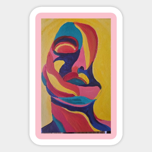 Colorful Abstract Face - Abstract Art - Sticker | TeePublic
