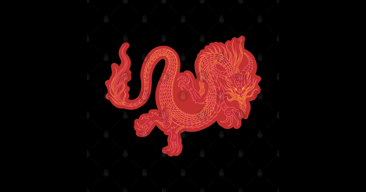Chinese Yellow Dragon - Chinese New Year - Sticker | TeePublic