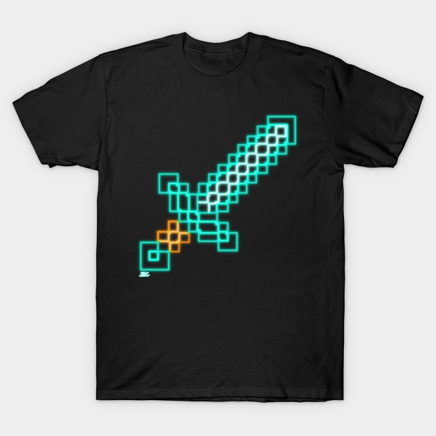 Neon Diamond Sword - Minecraft - T-Shirt | TeePublic