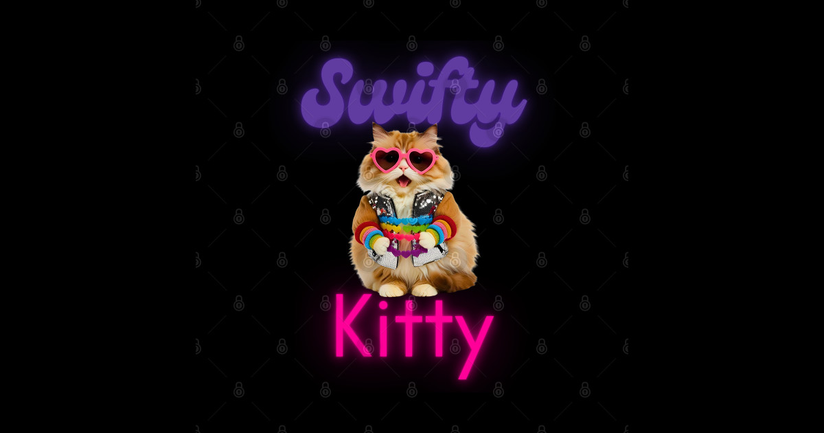 Swifty Kitty – Neon Pink & Purple Ragdoll Kitty Swiftie Fan Design ...