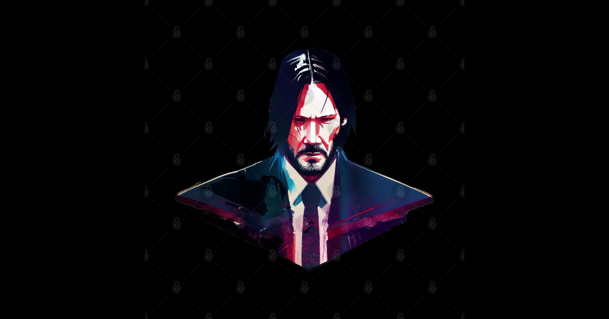 Portrait of John Wick - John Wick - Sticker | TeePublic