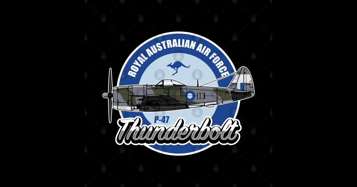 RAAF P-47 Thunderbolt - Ww2 Australian P 47 Thunderbolt - Sticker ...