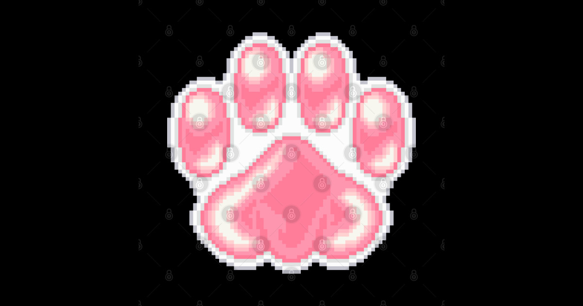 Cat Paw Pixel Art - Cat - Sticker | TeePublic