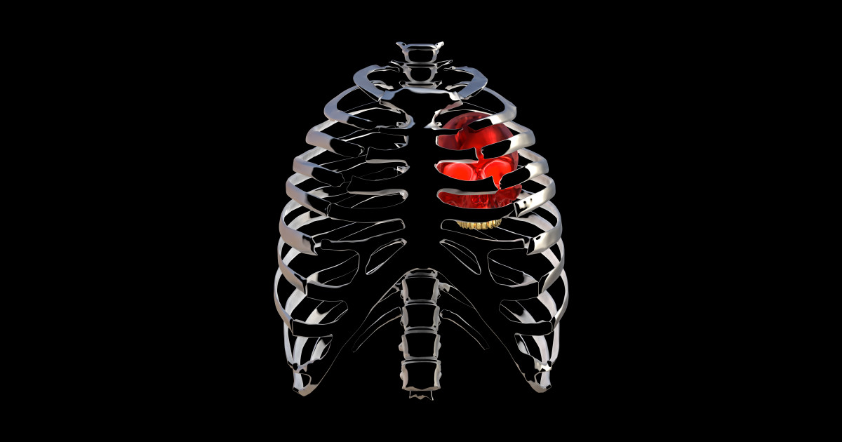 Skull Heart in Metal Rib Cage - Halloween - Posters and Art Prints ...