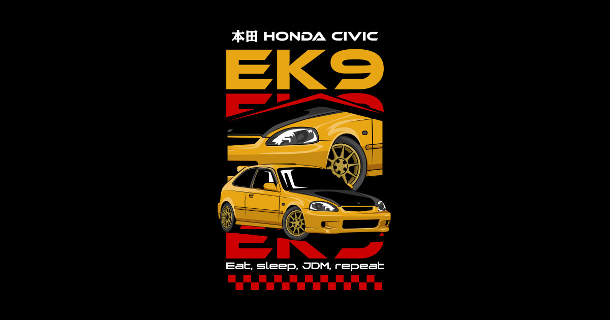 Civic Type R EK9 JDM Car - Civic Type R Ek9 Jdm Car - Pin | TeePublic