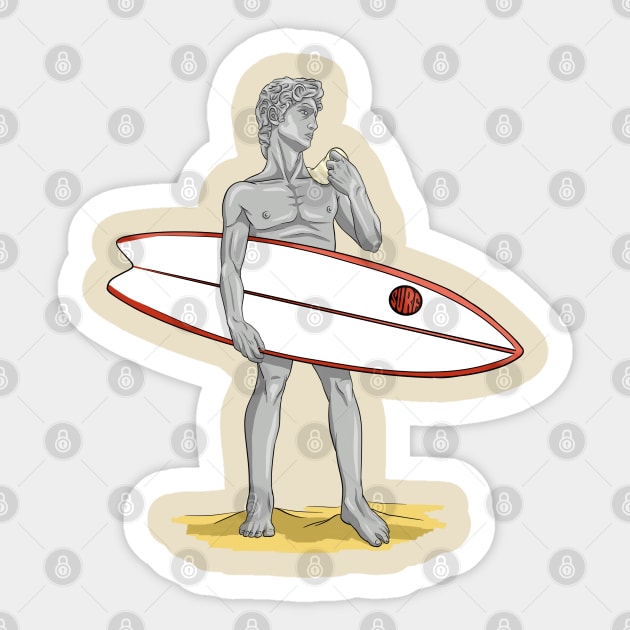 Lets surf David - Surf - Sticker | TeePublic