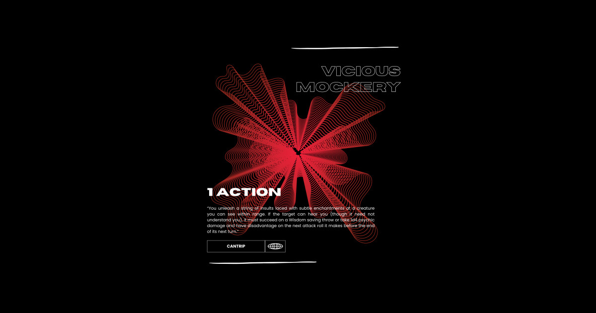 Vicious Mockery Dnd 5e Spells Tarot Card Dungeons and Dragons Gift ...