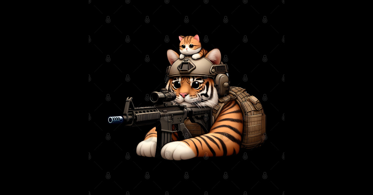 Tactical Tiger - Tiger - Sticker | TeePublic