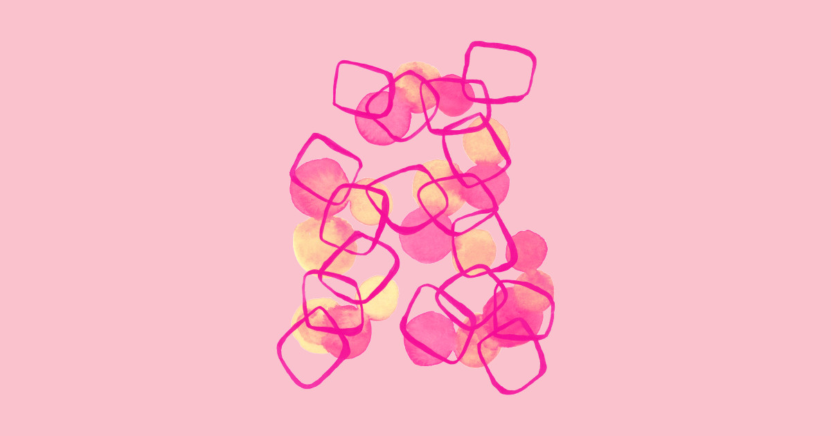 Pink Shapes Chain, geometric design pattern, circle art, squares ...