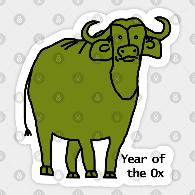 Year of the Ox Green - Ox - Sticker | TeePublic