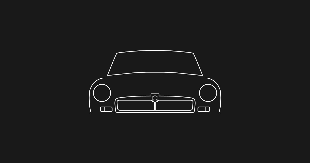 MGB classic car outline graphic (white) - Classic Car - T-Shirt | TeePublic