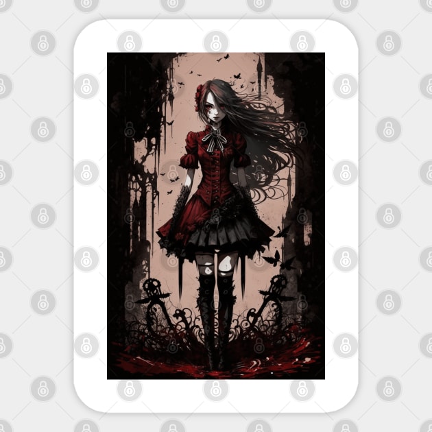 Anime Goth Girl - Anime - Sticker | TeePublic