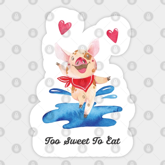 Happy Dancing Vegan Pig - Vegan - Sticker | TeePublic