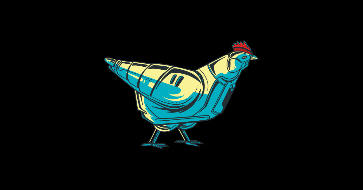 Robot Chicken – Futuristic Poultry Design - Robot Chicken - Sticker ...