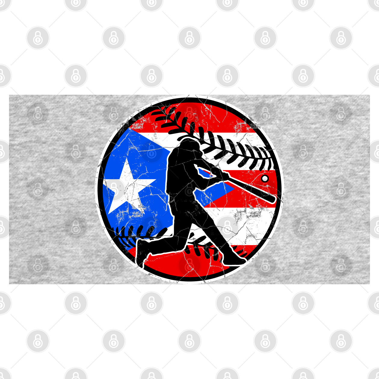 Puerto Rican Flag Baseball Hitter Puerto Rico Baseball Fan - Puerto ...