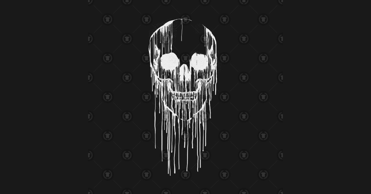 Dripping skull - Skull - T-Shirt | TeePublic