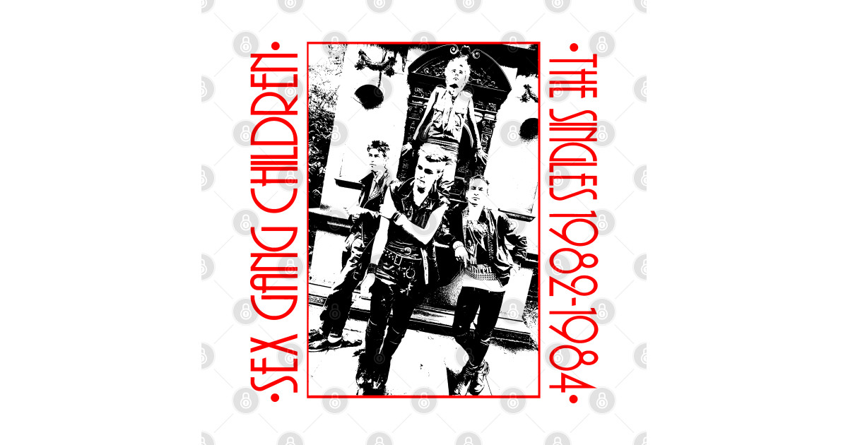 Red Typography And Red Stroke Frame - Sex Gang Children - T-Shirt ...