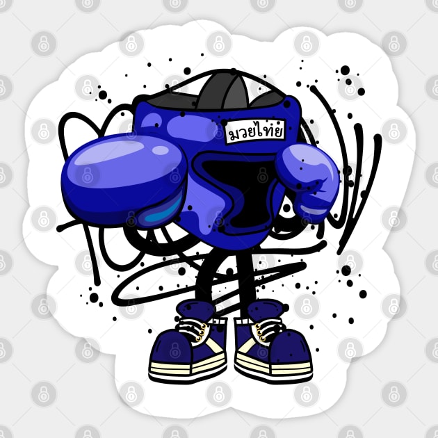 Muay Thai boxing Graffiti Street Art - Muay Thai Gift - Sticker | TeePublic