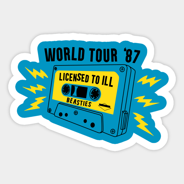 Beasties World Tour ‘87 - Beastie Boys - Sticker | TeePublic